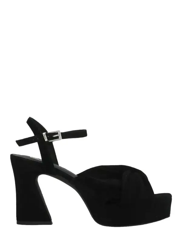 Ash Knotted Suede Sandals - Black