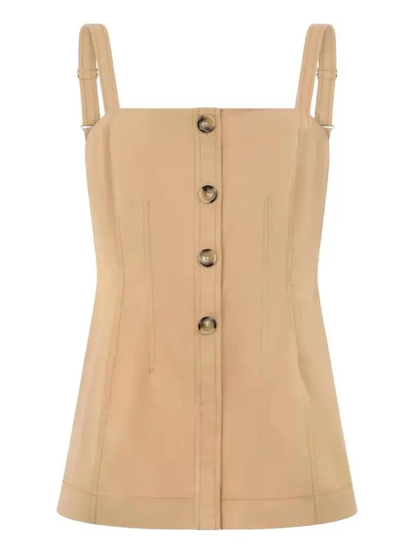 Veronica Beard Button-down Panelled Sleeveless Top - Neutrals