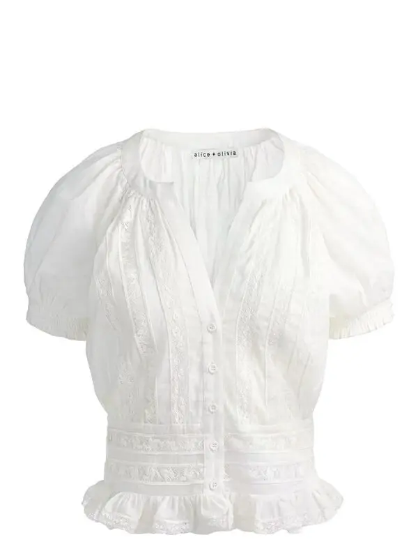 Alice + Olivia Kathryn Lace-detailed Blouse - White