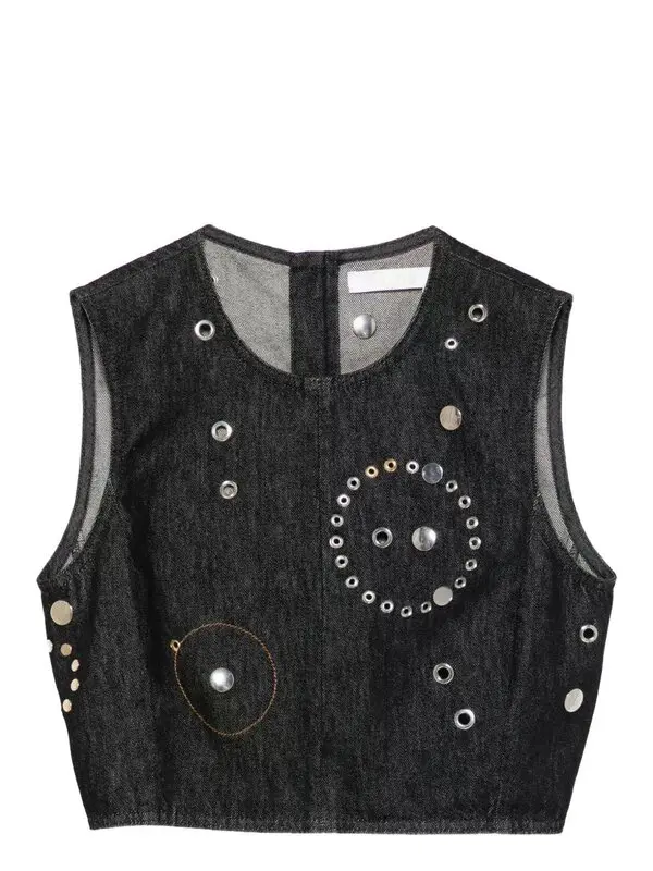 Chloé Stud-embellished Crop Top - Black