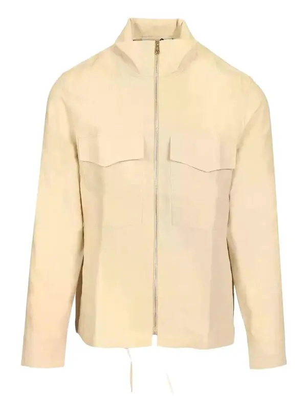 Paul Smith Linen Zip-up Jacket - Neutrals