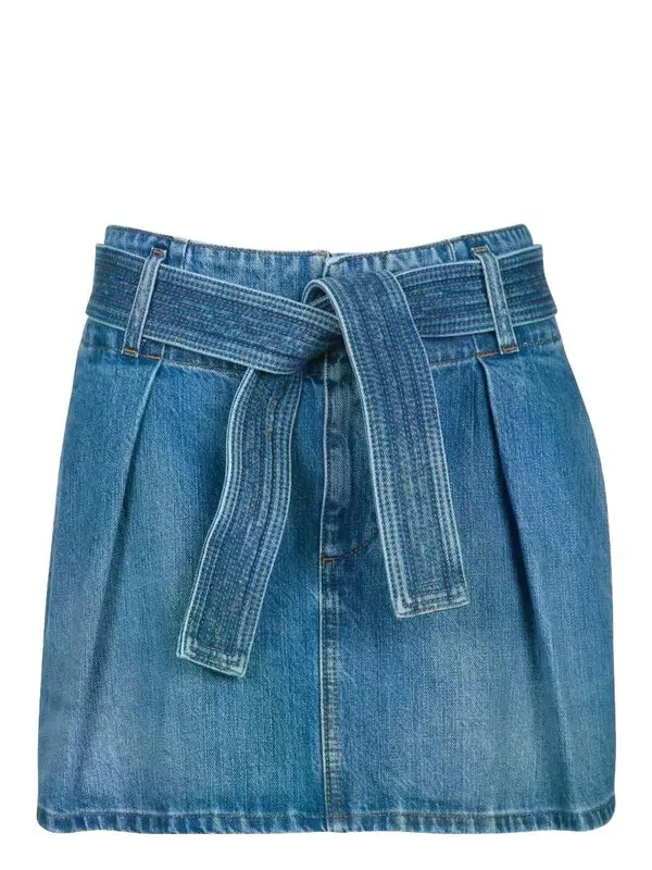 Givenchy Pleated Belted Mini Skirt - Blue