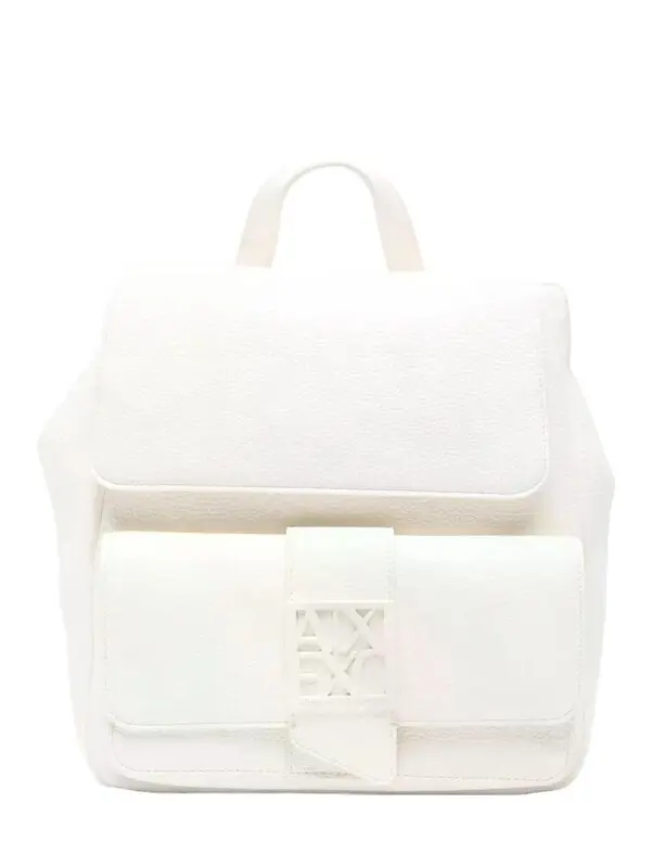 Armani Exchange Susy Pebbled Leather Backpack - White