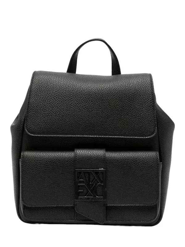 Armani Exchange Suzy Pebbled Leather Backpack - Black