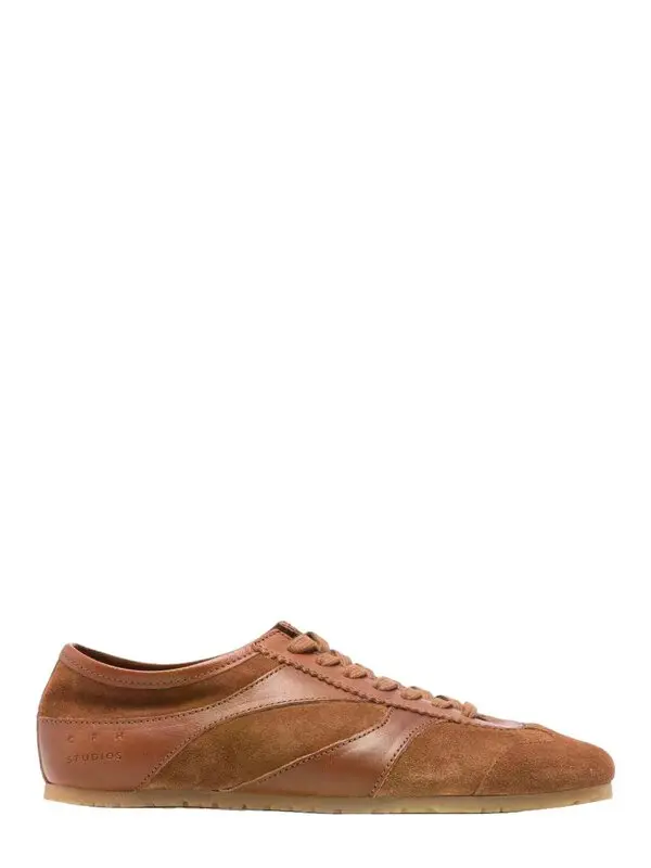 SUMMERY COPENHAGEN Panelled Leather Sneakers - Brown