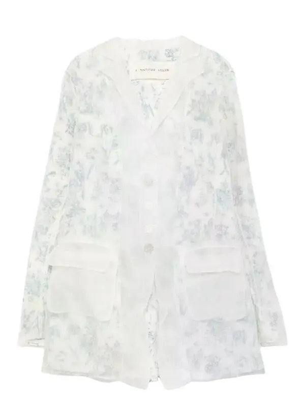 A TENTATIVE ATELIER Floral-print Sheer Jacket - White