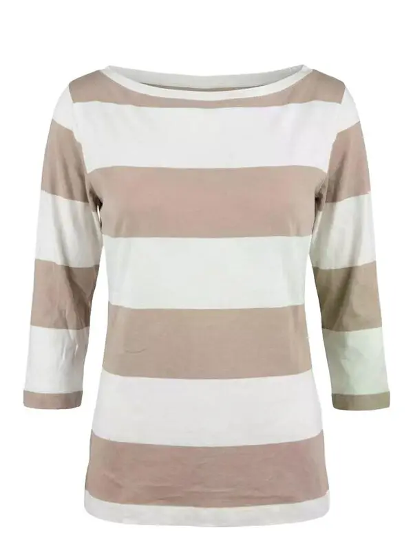 Majestic Filatures Striped Boat-neck T-shirt - Neutrals