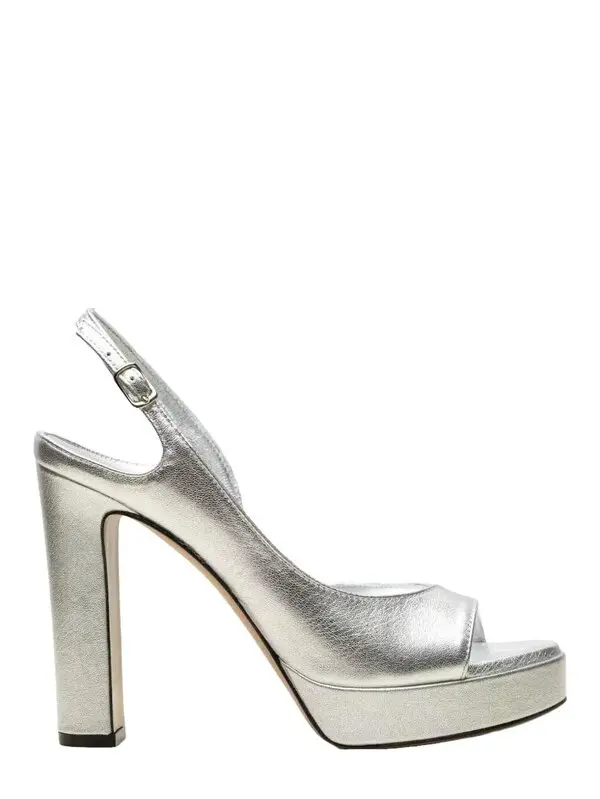 CHUCKIES Platform Heeled Sandals - Silver