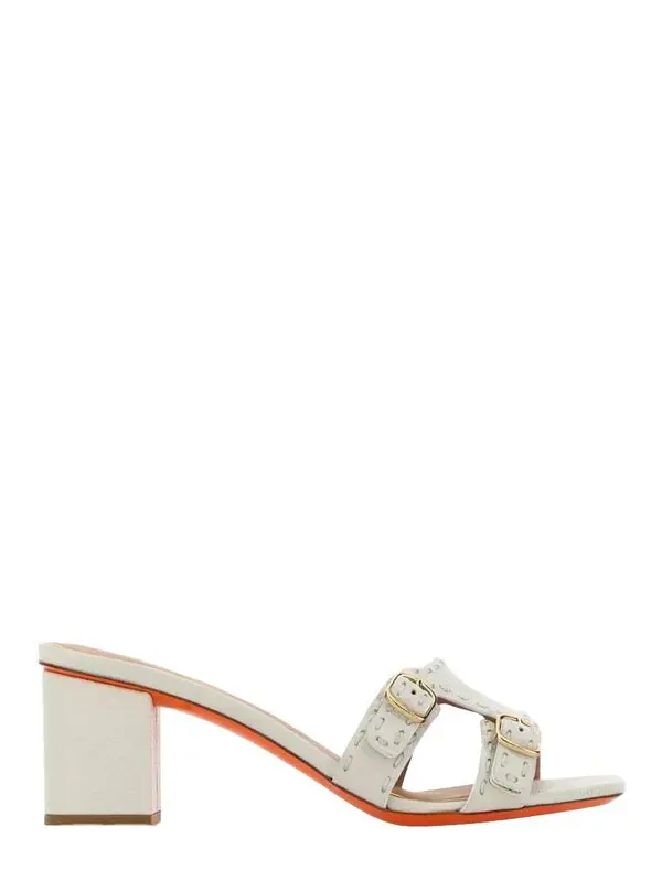 Santoni Didi Leather Sandals - White