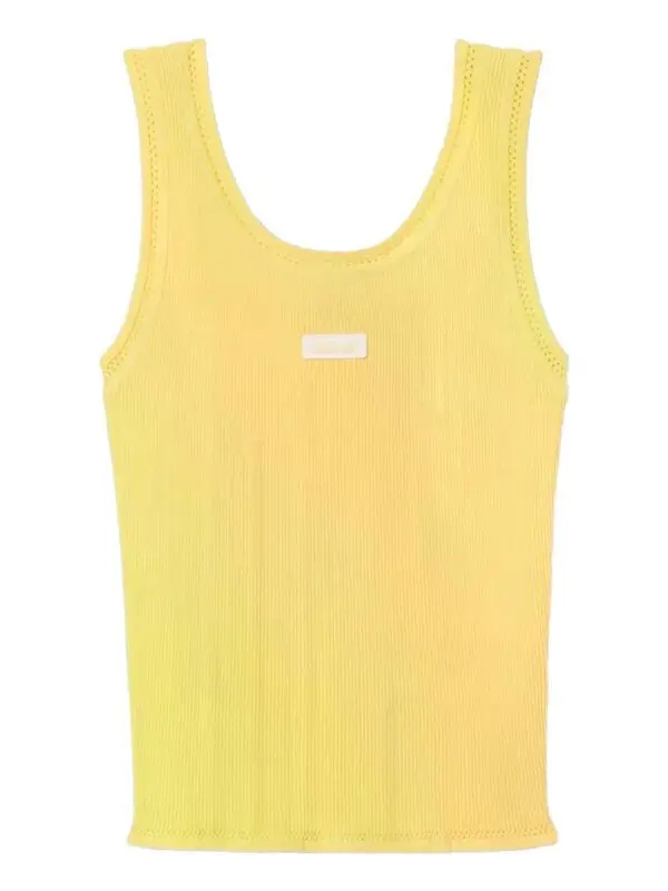 Claudie Pierlot Ribbed-knit Tank Top - Yellow