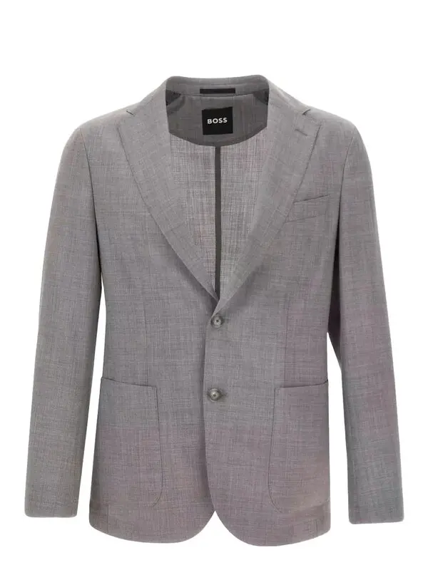 BOSS Slim-fit Virgin Wool Blazer - Grey
