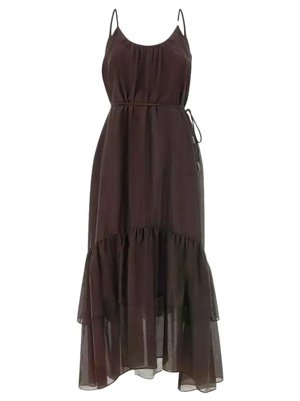 Liu Jo Muslin Ruffled Dress - Brown