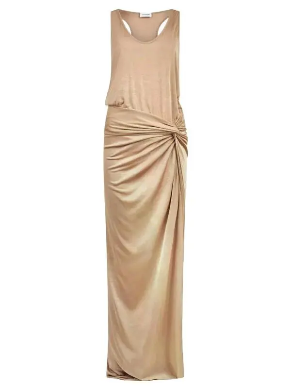 Andamane Juno Draped Maxi Dress - Gold