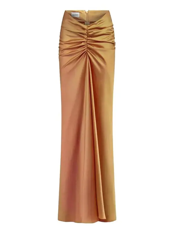 Andamane Iris Gathered Draped Maxi Skirt - Gold