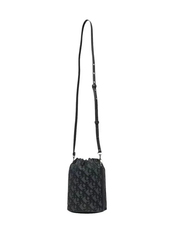 Calvin Klein Monogram Pattern Bucket Bag - Black