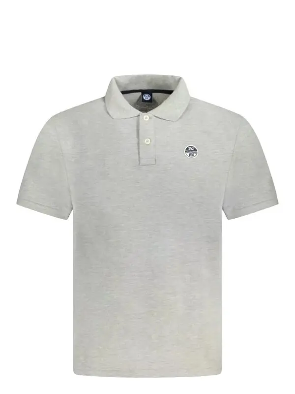 NORTH SAILS Logo-patch Short-sleeve Polo Shirt - Grey