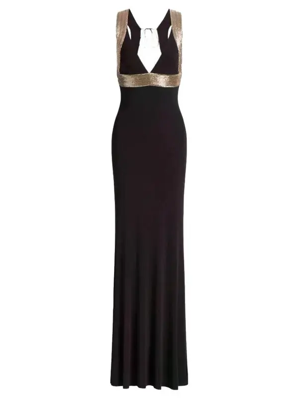 Alberta Ferretti Embroidered Gown - Black
