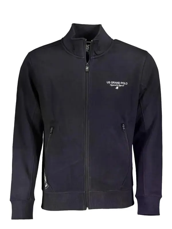 U.S. Grand High-neck Zip-up Sweater - Blue