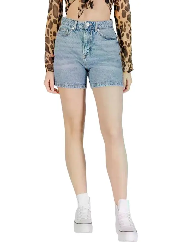 ICHI Five-pocket Denim Shorts - Blue