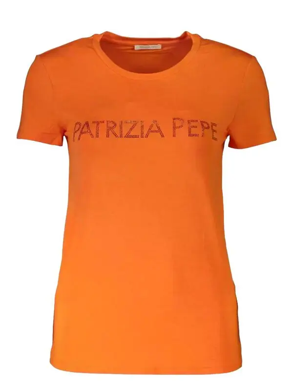 Patrizia Pepe Crystal-embellished T-shirt - Orange