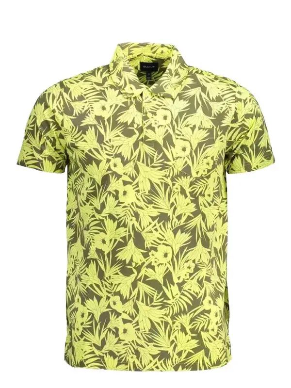Gant Floral-print Cotton Polo Shirt - Green