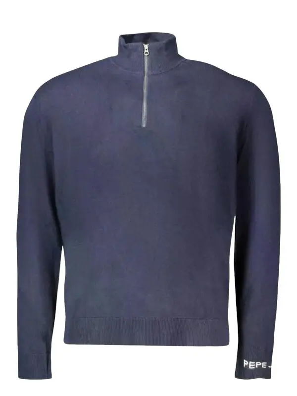 Pepe Jeans Quarter-zip Mock-neck Sweater - Blue