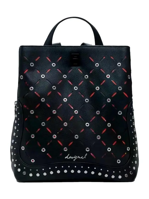 Desigual Laser-cut Backpack With Eyelet Embellishments - Black