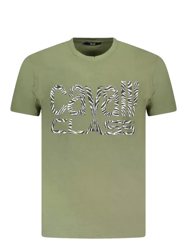 Roberto Cavalli Zebra-print Logo T-shirt - Green