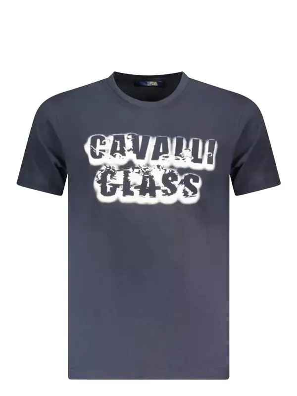Roberto Cavalli Graffiti-style Logo-print T-shirt - Blue