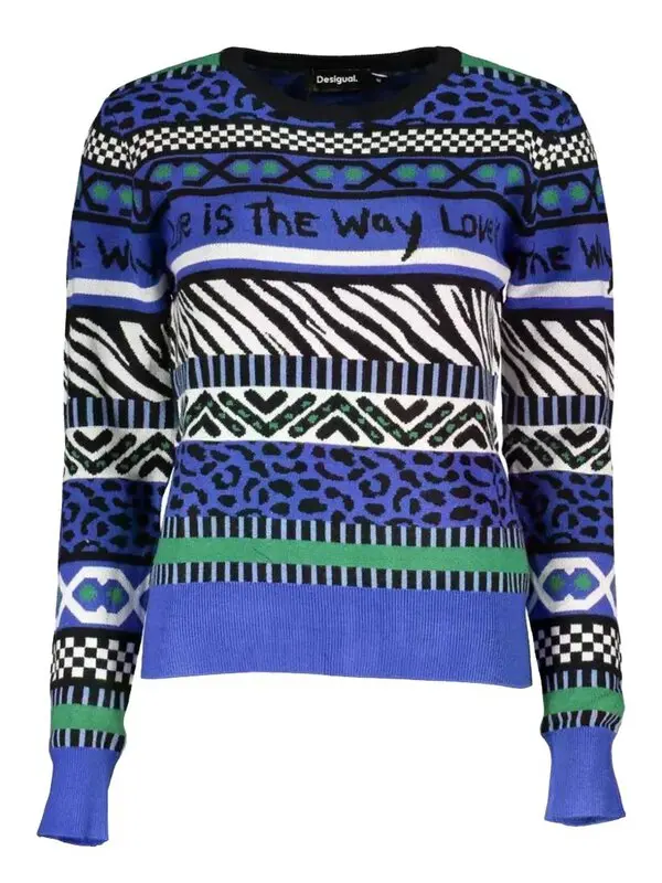Desigual Geometric-print Sweater - Blue