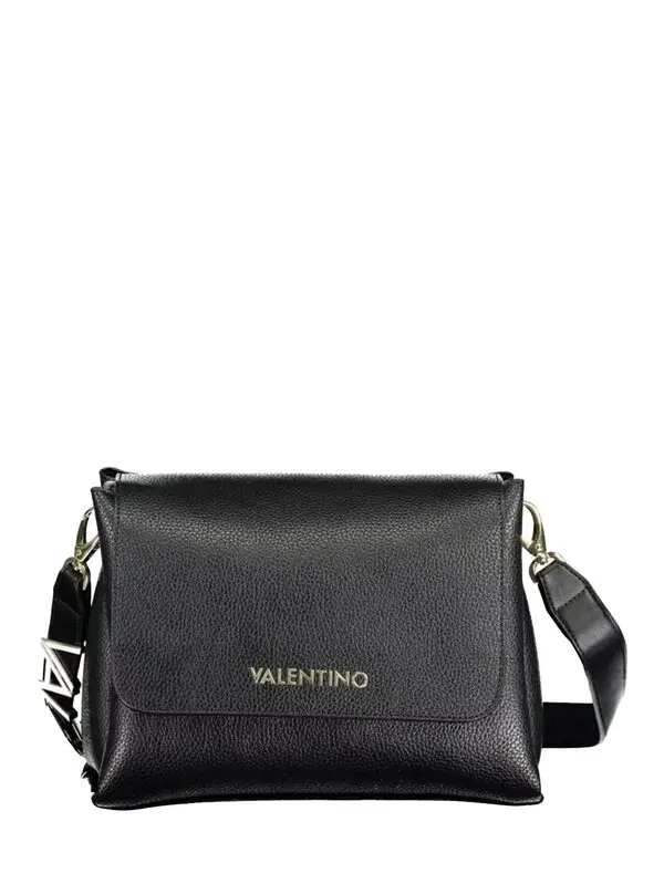 MARIO VALENTINO Grained Crossbody Bag With Logo Lettering - Black