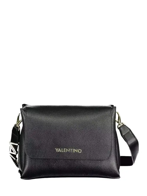 MARIO VALENTINO Grained Crossbody Bag With Logo Lettering - Black