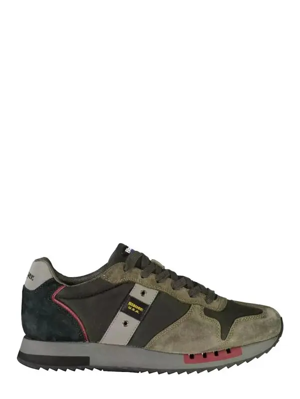 BLAUER. Suede Panelled Sneakers - Green