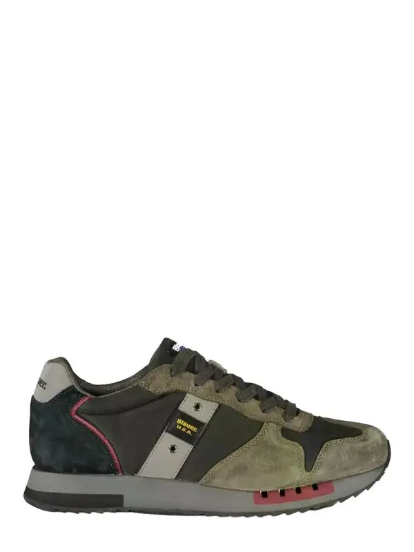 BLAUER. Suede Panelled Sneakers - Green