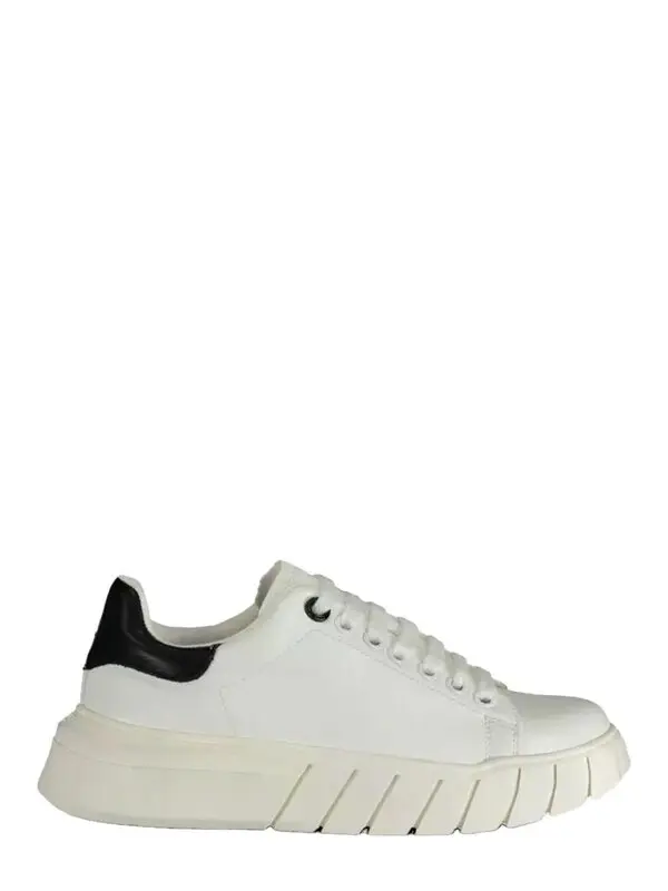 GAELLE Platform Lace-up Sneakers - White