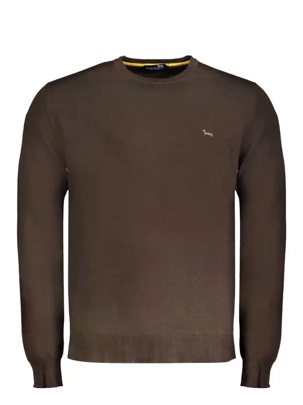HARMONT & BLAINE Logo-embroidered Crew-neck Sweater - Brown
