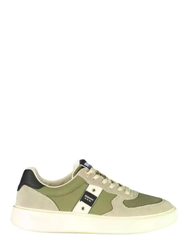 BLAUER. Suede-panelled Chunky-sole Sneakers - Green