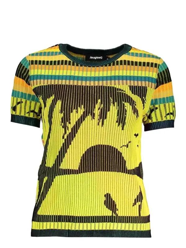 Desigual Palm Tree-print T-shirt - Yellow