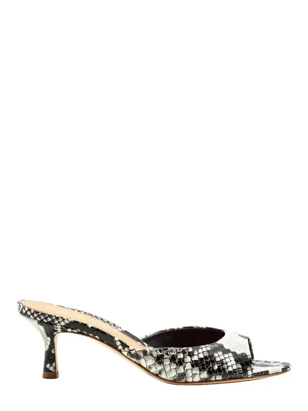 JULIE DEE Python-print Leather Sandals - White