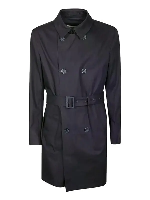 Herno Belted Double-breasted Coat - Blue