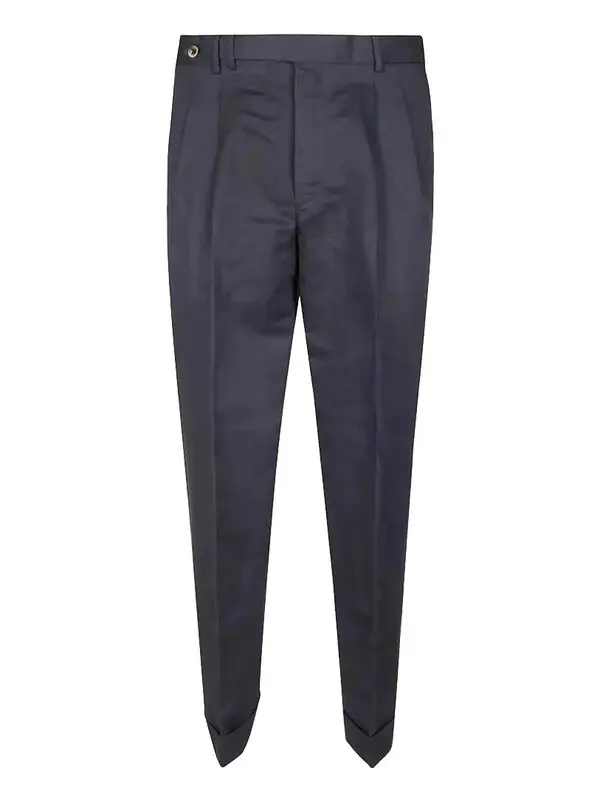 PT TORINO Pleated Turn-up Trousers - Blue