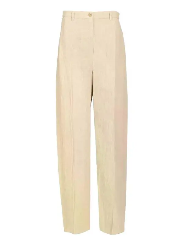 Emporio Armani Slub-texture Trousers - Neutrals