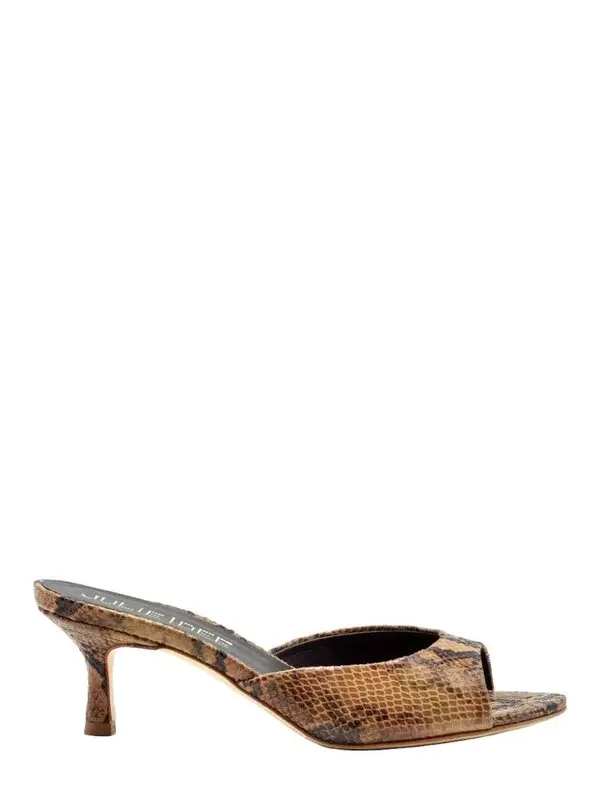 JULIE DEE Python-print Leather Sandals - Brown