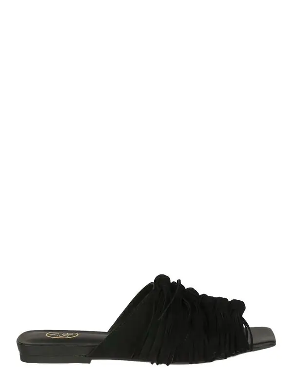 Ash Brigitte Fringe Knotted Sandals - Black