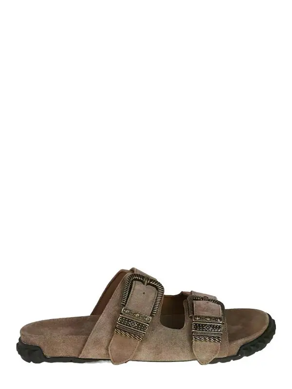 Ash Buckle-strap Flat Sandals - Brown