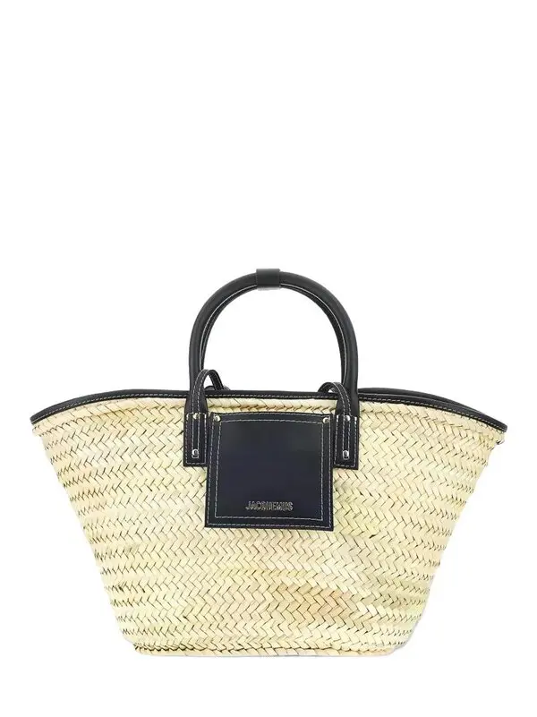 Jacquemus Soli Woven Basket Tote - Neutrals