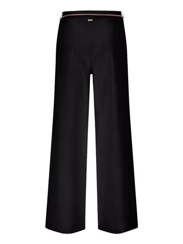 Herno Belted Wide Leg Trousers - Black