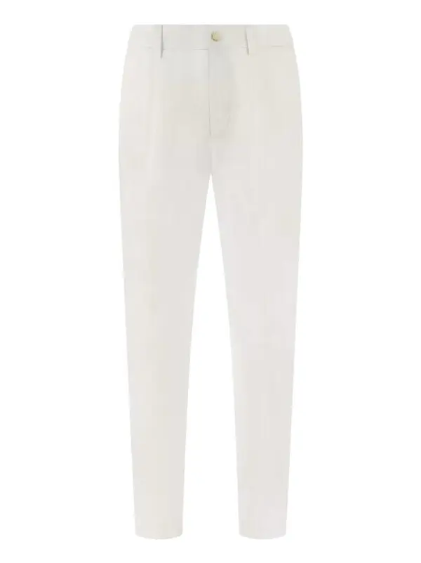 Boggi Milano Darted Drawstring Trousers - White