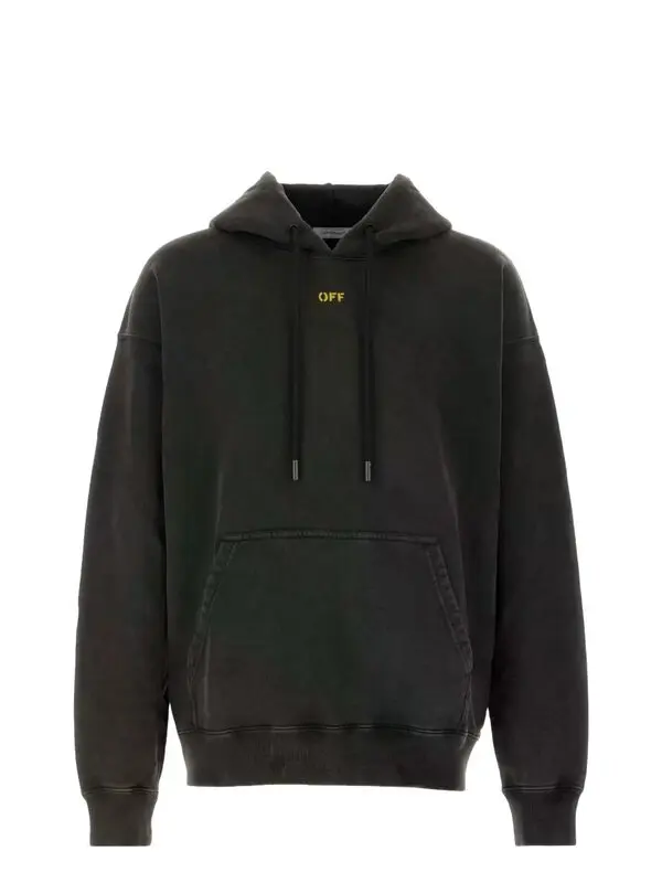 Off-White Graphic-print Cotton Hoodie - Black