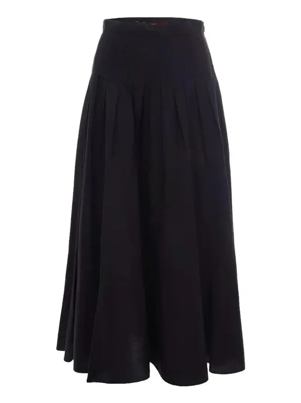 Max Mara Pleated Cotton Skirt - Black